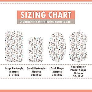 WOOLY HEROES MagicFit Bassinet Sheets: Adaptable 2-Pack for Baby Girls & Boys - Ultra-Soft, Versatile Fit for Halo, Hourglass, Rectangle & Oval Mattresses - Charming Woodland Design