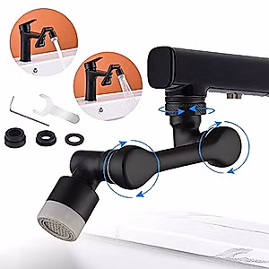 Acrebow 1080° Rotating Faucet Extender Aerator, Color You Universal Splash Filter Faucet, Big Angle Spray Aerator Faucet Extender, Dual Sprayer Bathroom Sink Faucet Aerator for Face Washing and Gargle