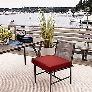 Arden Selections Oceantex Outdoor Seat Cushion 21 x 21, Nautical Red