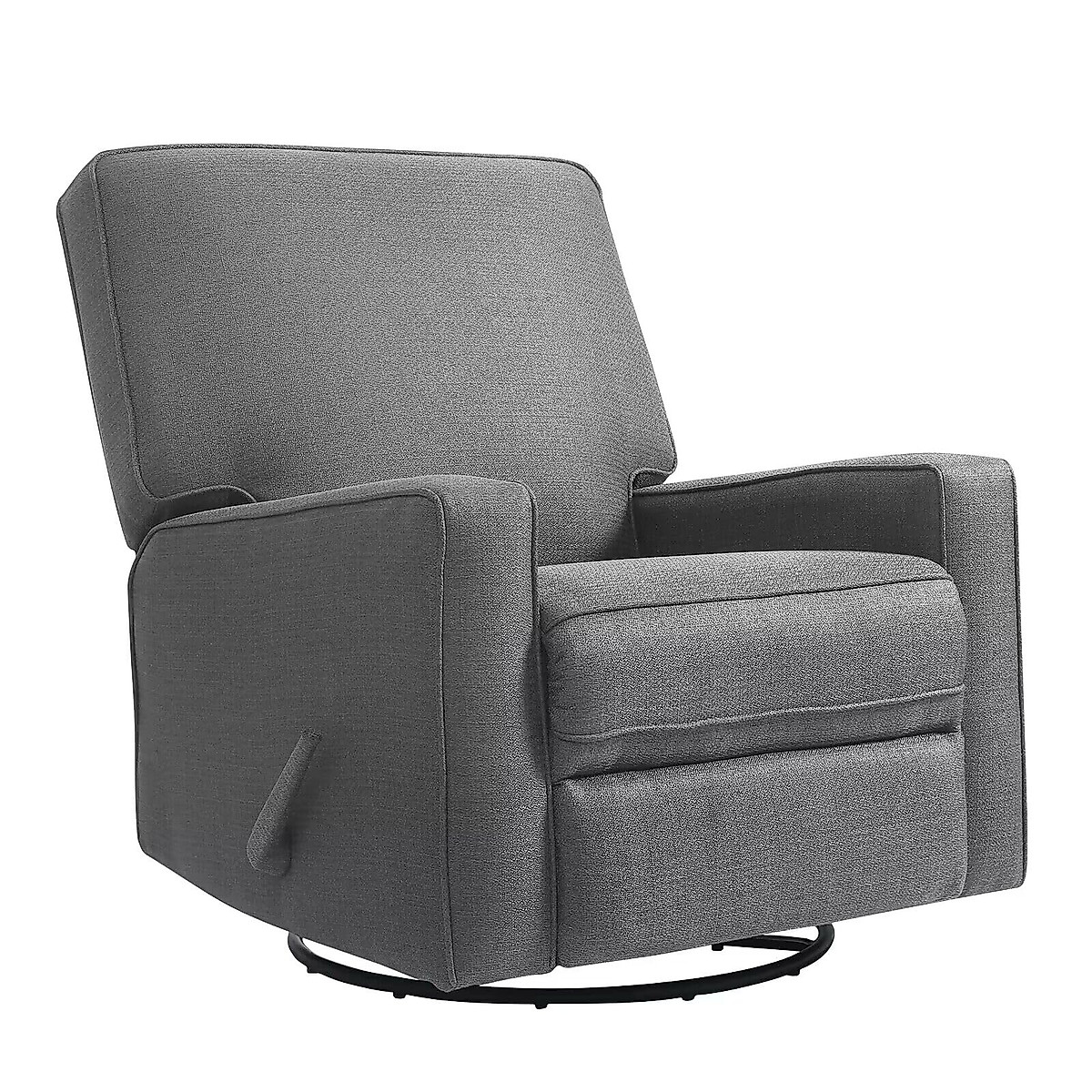 EASELAND 360 Swivel Recliner Chair, Comfy Upholstered Nursery Glider Rocking Recliner Chair, Single Gider Rocker Sofa Chair with Lumbar Support for Living Room, Bedroom (Dark Grey)