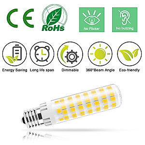 TAIYALOO E17 LED Bulb Dimmable, 10W Microwave Oven Bulb, Warm White 3000K, 100W Halogen Bulb Replacement for Stove Top, Range Hood, E17 Intermediate Base Appliance Light Bulb (2 Pack)