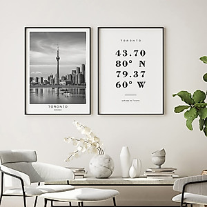 Dear Mapper Toronto Canada View Abstract Road Modern Map Art Minimalist Painting Black and White Canvas Line Art Print Poster Art Print Poster Home Decor (Set of 3 Unframed) (12x16inch)