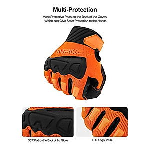 INBIKE Mountain Bike Gloves for Men Knuckle Guard Padded Men's Cycling Gloves Breathable for MTB Motocross Racing Dirtbike