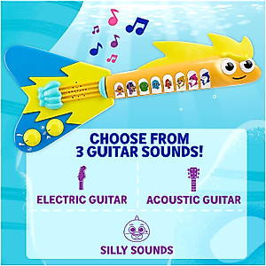 WowWee Baby Shark's Big Show! EEL-ectric Guitar – Interactive Musical Toys for Toddlers – Lights and Sounds Toy Guitar