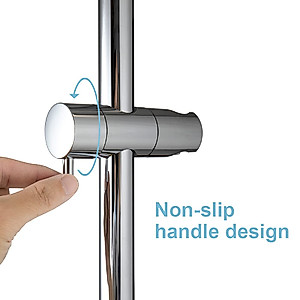 OFFO Shower Slide Bar 27 Inches Adjustable Installation Distance 15-26 Inches with 360° Adjustable Handheld Shower Head Holder for Bathroom, Screw Wall Mounted, Chrome Finish