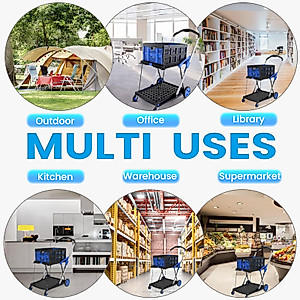 Hand Truck Dolly Foldable, 330LBS Capacity Portable Folding Hand Truck with Retractable&Adjustable Handle, Convertible Hand Cart with 4 Wheels for Heavy Duty, Collapsible Dolly Cart for Moving