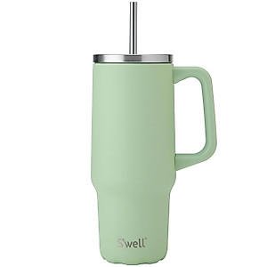 S'well Recycled Stainless Steel Tumbler XL with Straw and Handle, 30oz, Pistachio, Triple Layered Vacuum Insulated Containers Keeps Drinks Cold for 36 hours and Hot for 9