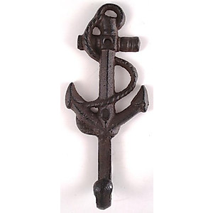 Lighthouse Dolphin Anchor Starfish Seahorse Shell Cast Iron Nautical Hooks Set