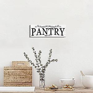 Pinetree Art Pantry Signs for Kitchen Rustic Farmhouse Pantry Room Wooden Sign Wall Decor Ready to Hang (13.7X4.7 Inch, W)