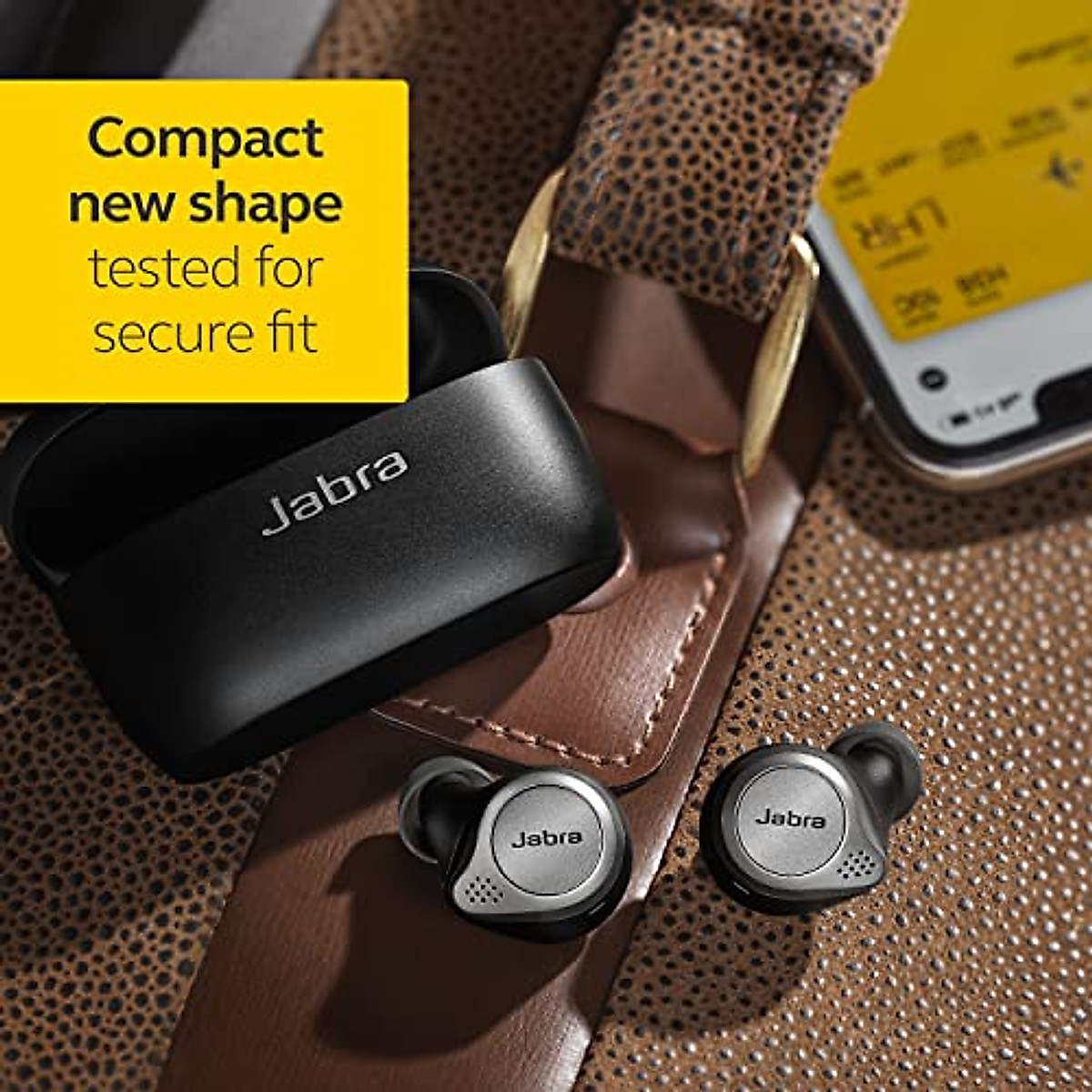 Jabra Elite 75t– True Wireless Earbuds with Charging Case, Titanium Black – Active Noise Cancelling Bluetooth Earbuds with a Comfortable, Secure Fit, Long Battery Life, Great Sound