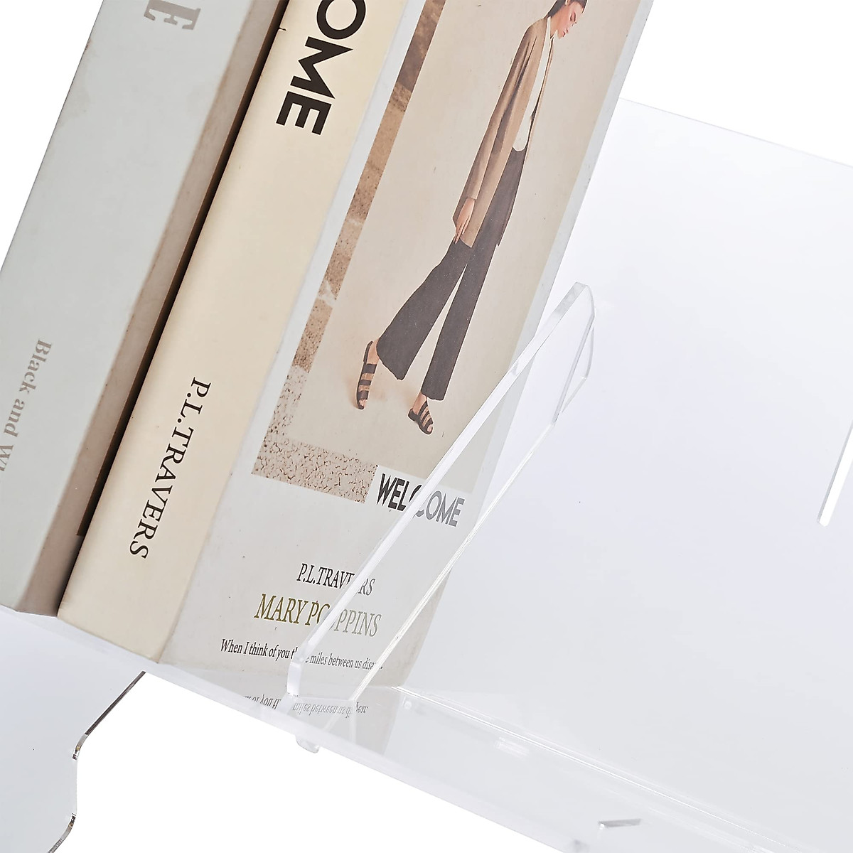 Sparkle Race Acrylic Shelf Small Bookcase, Clear Acrylic Desk Organizers and Accessories Mini Bookshelf for Home Office, CD, Book & Magazine Rack Acrylic Bookshelf Desktop Storage Book Organizer