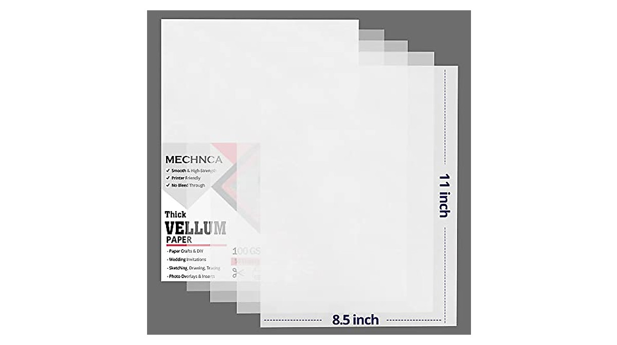 Vellum Paper 8.5 x 11 Translucent Printable - 50 Sheets