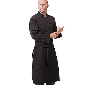 Chef Works Unisex Tapered Chef Apron, Black, One Size