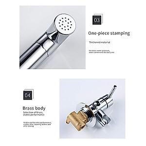 Wall Mounted Bidet Sprayer, Handheld Hot and Cold Water Bathroom Bidet Faucet Toilet Sprayers for Shower,Chrome (Color : Chrome)