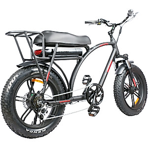 DJ Super Bike 750W 48V 13Ah Power Electric Bicycle, Matte Black, LED Bike Light, Suspension Fork and Samsung Battery