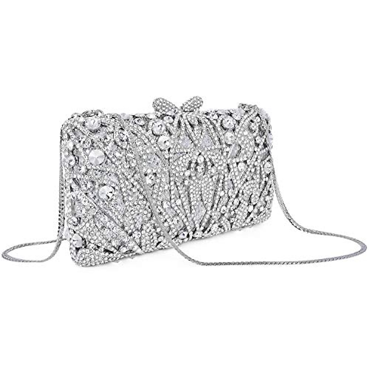 MOSSMON Luxury Crystal Clutch Women Rhinestone Evening Bag for Party and Wedding