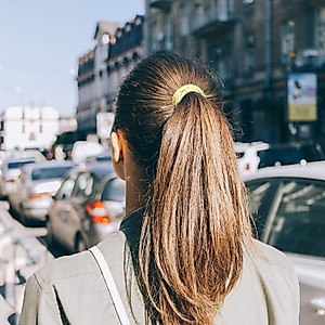 TecUnite 50 3mm Gold Hair Elastic Ties No-metal Small Rubber Bands Thin Hair Ties Ropes Ponytail Holders with 50 Hair Bobby Pins, Hair Accessories for Women (Gold)