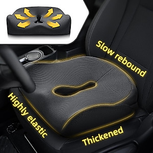 DiffCar Upgraded Seat Cushion for Coccyx Sciatica Tailbone Pain Relief, Car Seat Cushion for Car & Truck Driver, for Short People, for Office Chair,Wheelchair,Plane, Car Accessorie (non-medical)