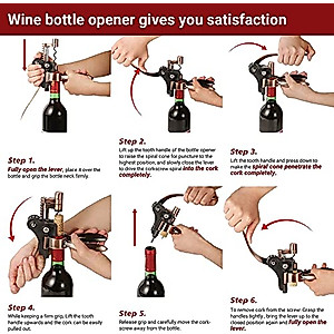 Wine Bottle Opener Corkscrew Set-[2020 Upgraded] Holleringlan Wine Opener Kit With Foil Cutter,Wine Stopper And Extra Spiral