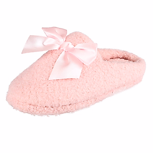 Jessica Simpson Girls Plush Marshmallow Slide On House Clog With Memory Foam Slipper, Pink, Large Little Kid US
