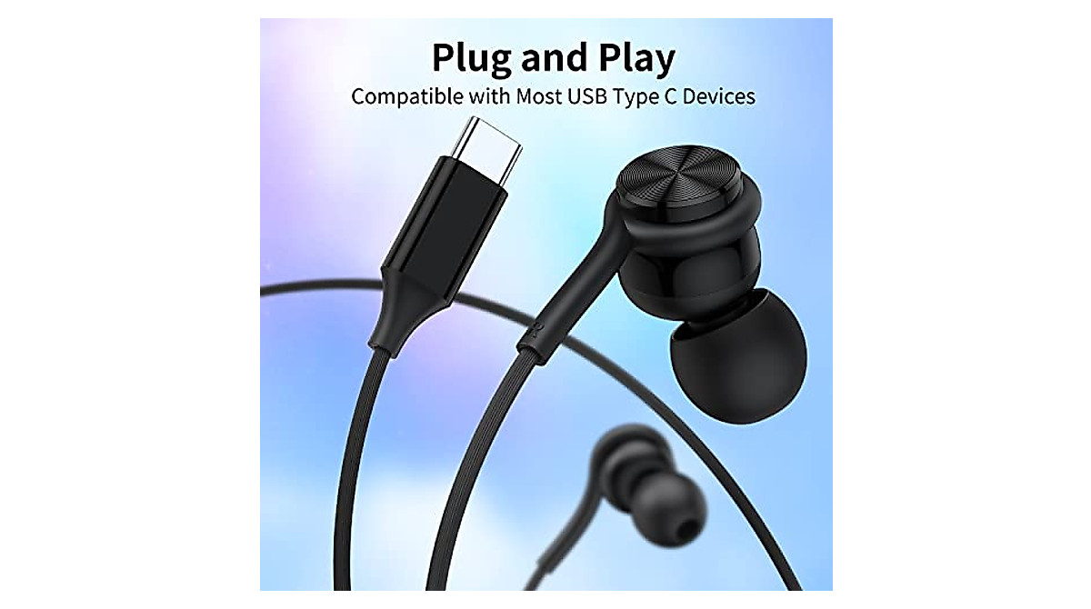 USB C Headphones - Noise Cancelling Earbuds for All Devices