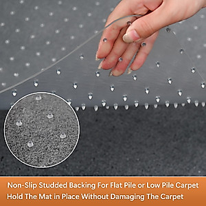 HOMEK Large Office Chair Mat for Carpeted Floors, 45" x 53" Clear Desk Chair Mat for Low Pile Carpet- Easy Glide Carpet Protector Mat for Office Chair