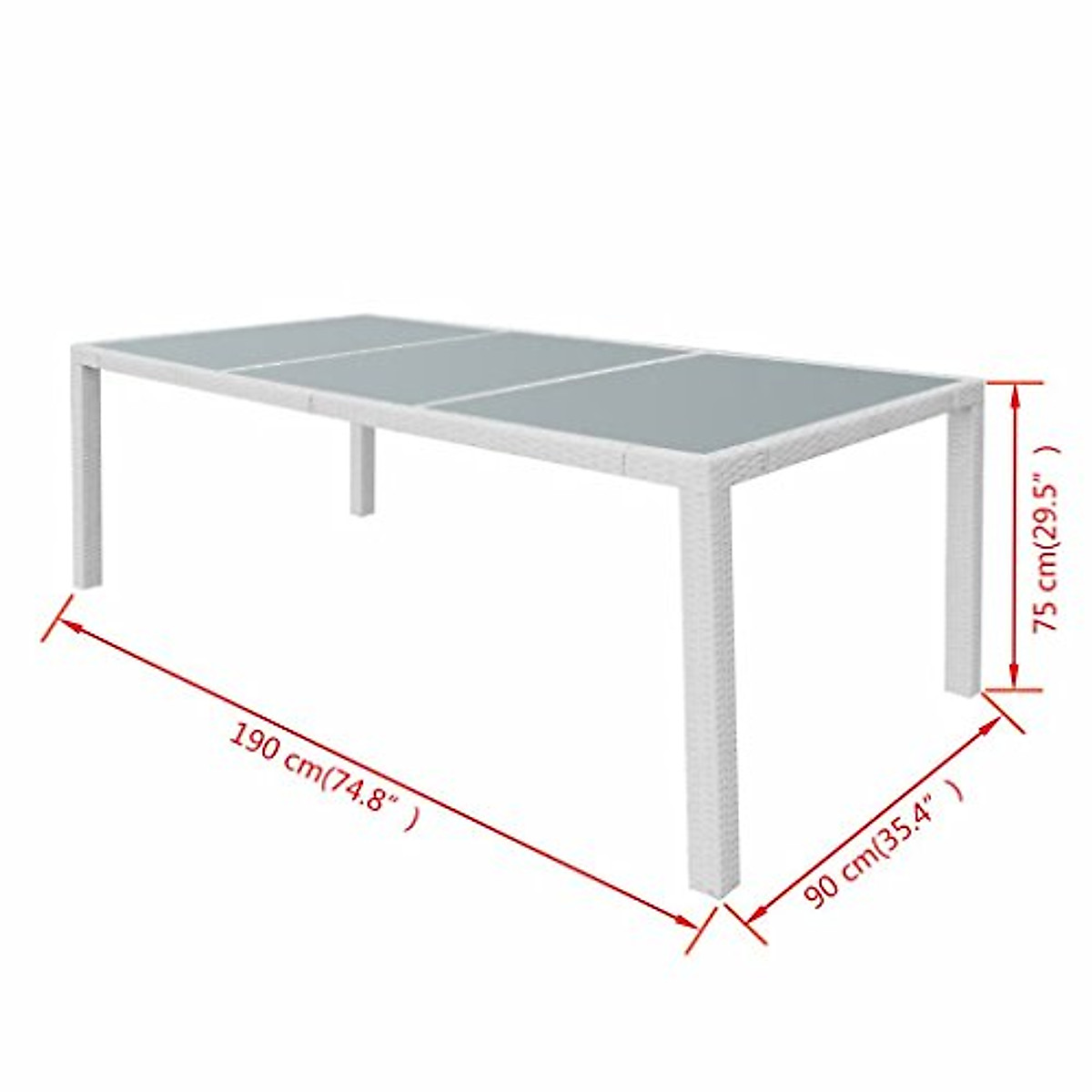 Festnight 9 Pieces Outdoor Patio Dining Set White Poly Rattan Tempered Glass Top Dining Table and 8 Chairs with Cushion Sectional Conversation Set Garden Outdoor Furniture