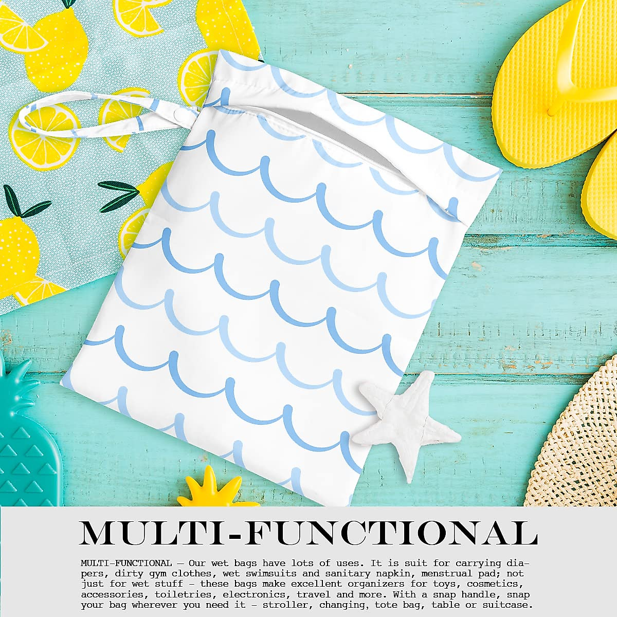 zcyxuuw Wet Bag, Wet Dry Bag, Wet Bag for Swimsuit, Travel, Beach, Pool, Diapers, Dirty Yoga Gym Clothes, Makeup Bag, Waterproof Reusable Minimalist Aesthetic Line Art Geometric Decor