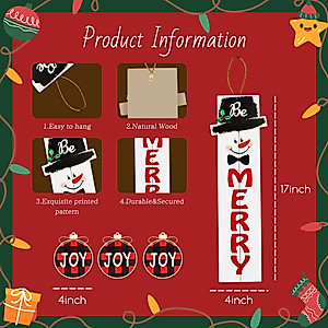 IGMaryBox Christmas Welcome Sign for Front Door Porch Welcome Hanging Sign Christmas Snowman Wooden Hanging Porch Sign Hand Painted Holiday Decoration Wooden Welcome Hanging Sign