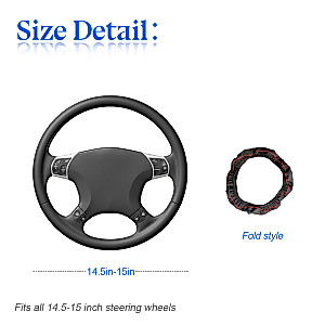 zipelo 14.5"-15" Car Steering Wheel Cover, Auto Interior Wheel Protector with Durable Soft Breathable Anti-Slip Linging Leather, Universal for Vehicles Trucks SUVs Accessories for Women (Style7-Blue)