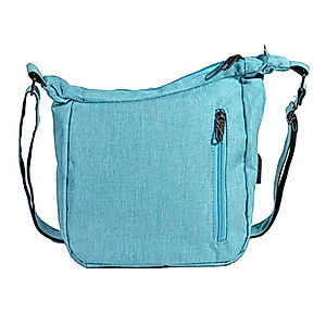 Nupouch Crossbody Anti-theft Bag Adjustable Strap USB Charging Port (Light Blue)