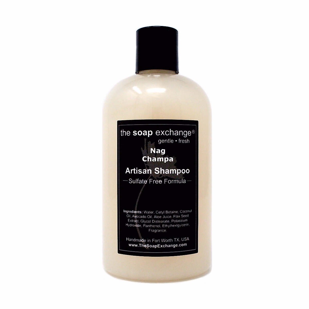 The Soap Exchange Hair Shampoo - Nag Champa Scent - Hand Crafted 12 fl oz / 354 ml Natural Artisan Hair Care, Gentle, Sulfate & Paraben Free, Cleanse, Moisturize, & Protect. Made in the USA.