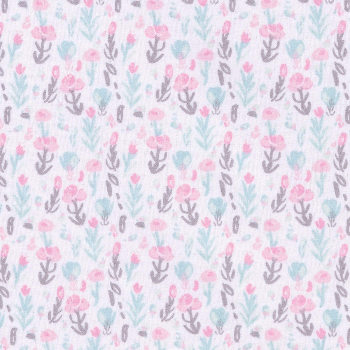 Trend Lab Pastel Painterly Floral Jumbo Deluxe Flannel Swaddle Blanket-Pastel Painterly Floral Watercolor Print, 100% Cotton Flannel, Pinks, Teal, Mint, Gray, 48 in x 48 in