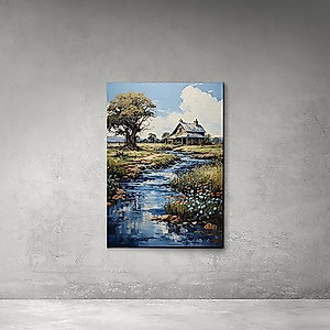 Native Texas, Texas Hill Country Bluebonnet Landscape, Fine Art Print mounted in an white mat board, ready to frame, Wall Art, Home Decor