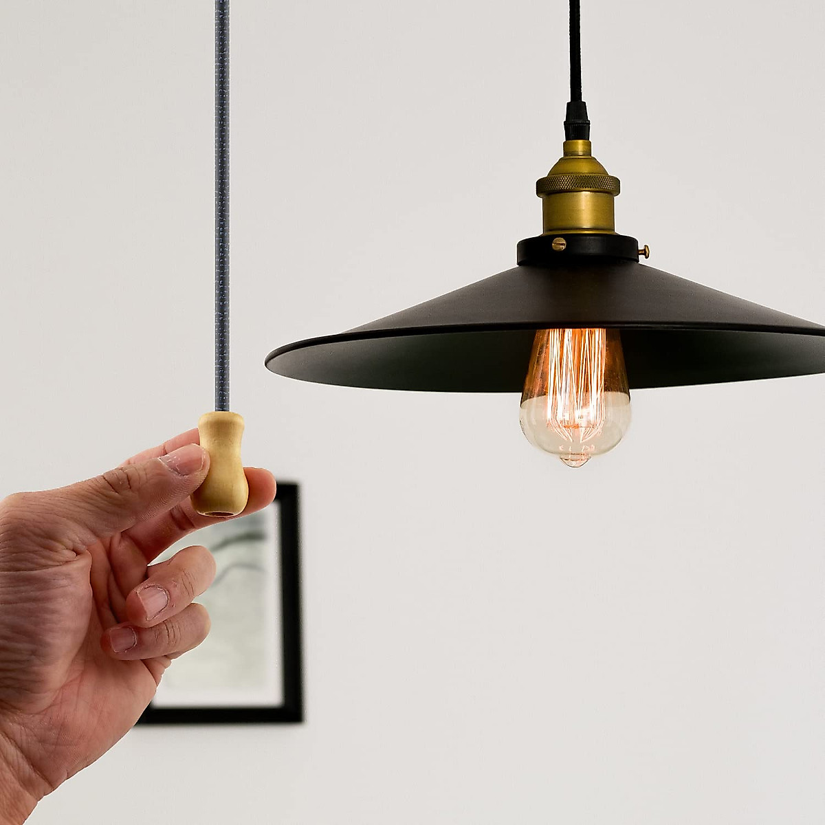 Amazing Drapery Hardware 12 Natural Stained Wood Cord Tassels in Vase Shape for Wood Blind and Roman Shade Pull Cords - Rustic Window Treatment Accessories