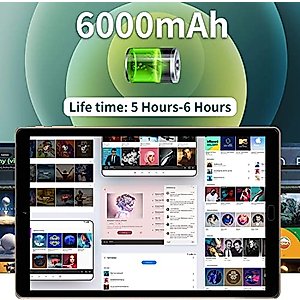2023 Newest Tablet with Keyboard 10 Inch, Android Tablet Newest Octa-core Processor, 64GB ROM + 4GB RAM Storage, 256GB Expandable, 2 in 1 Tablet with Dual WiFi network, 1920x1200 HD Display -Gold