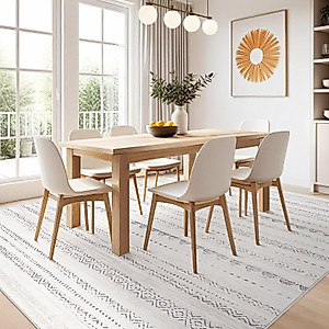 Area Rugs 9x12 Living Room: Washable Boho Large Neutral Modern Soft Farmhouse Rug Stain Resistant Indoor Floor Non Slip Accent Carpet for Bedroom Nursery Kids Playroom Office Dining Room- Gray