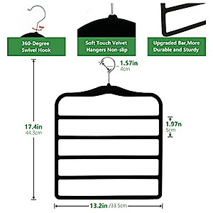 Closet Organizers and Storage,3 Pack Organization and Storage Pants-Hangers-Space-Saving,Velvet Hanger for Dorm Room for College Students Girls Boys Guys Hanging Jean Scarf