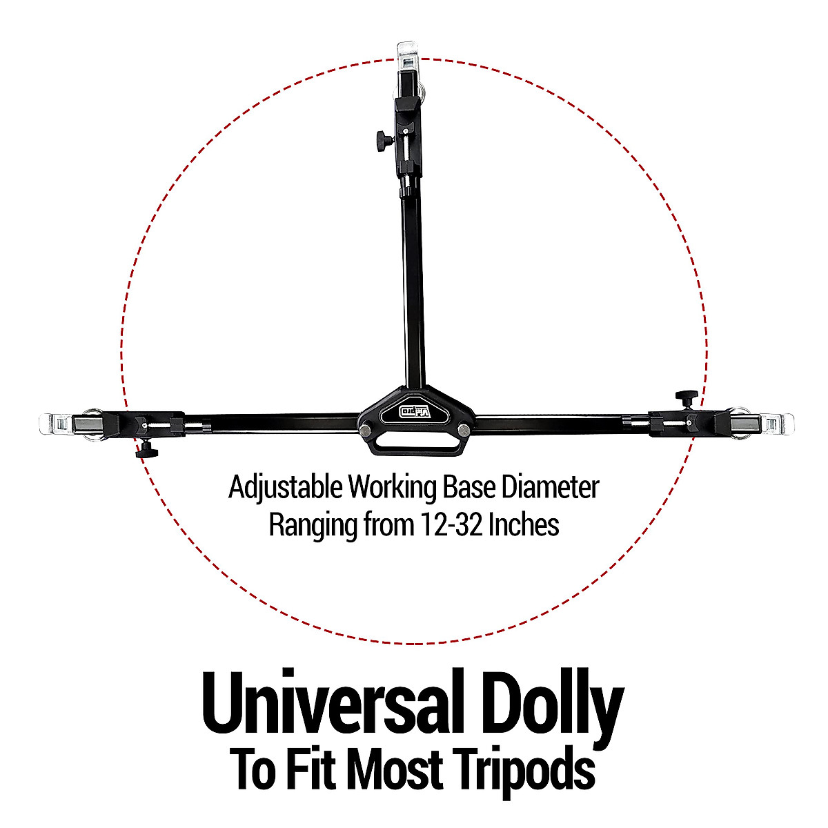Vidpro PD-1 Professional Tripod Dolly - Heavy Duty with Adjustable Leg Mount with Locking Wheels and Carrying Case Compatible with Most Tripods Perfect for Cameras Camcorder and Lighting Equipment