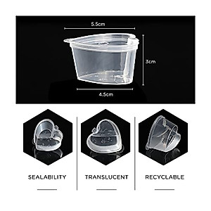 20PCS 45ML Heart Shape Cup Food Box With Lids Disposable Plastic Storage Container Pigment Box For Kitchen Organizer Home
