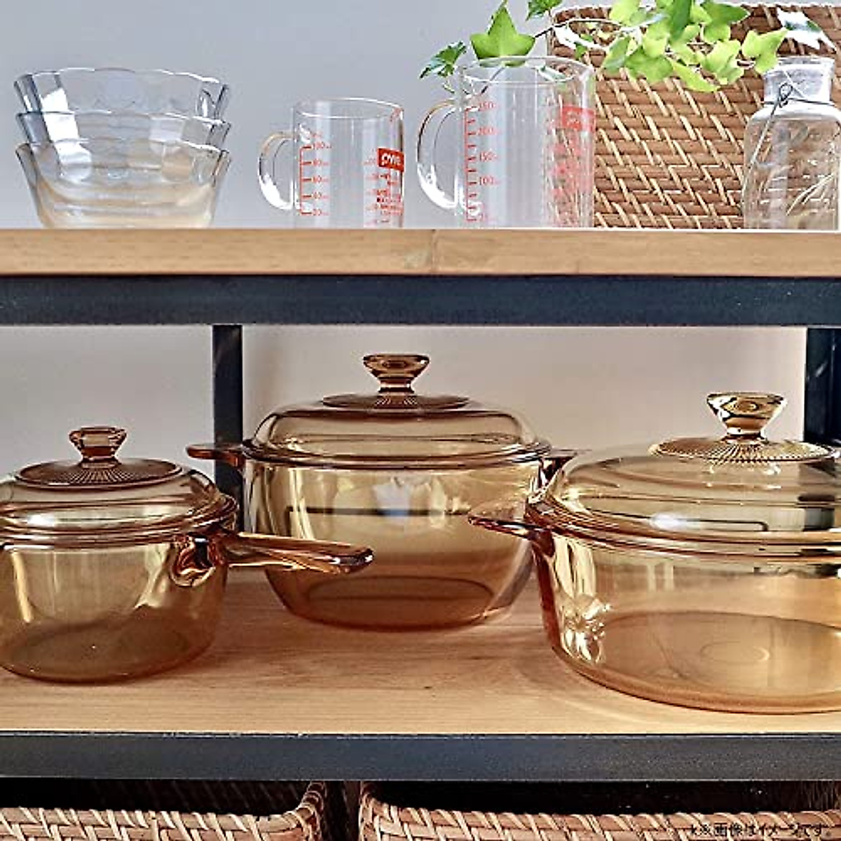 PEARL METAL Vision H CP-8690 Saucepan, 3.4 gal (1.0 L), 6.3 inches (16 cm), Heat Resistant Glass, Microwave Safe, Dishwasher Safe