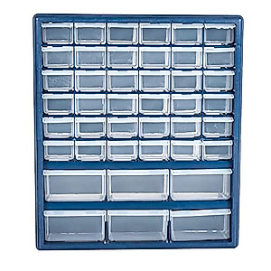 Plastic Storage Drawers – 42 Compartment Organizer – Desktop or Wall Mount Container, 10 Targets & MaxWorks 80694 30-Bin Wall Mount Parts Rack/Storage