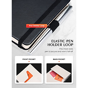 AISBUGUR Pocket Notebook Small Notebook 2-Pack, 3.7" x 5.7" pocket notebook hardcover Total 320 Pages Thick Lined Paper with Inner Pockets Leather Mini Journal Notepad