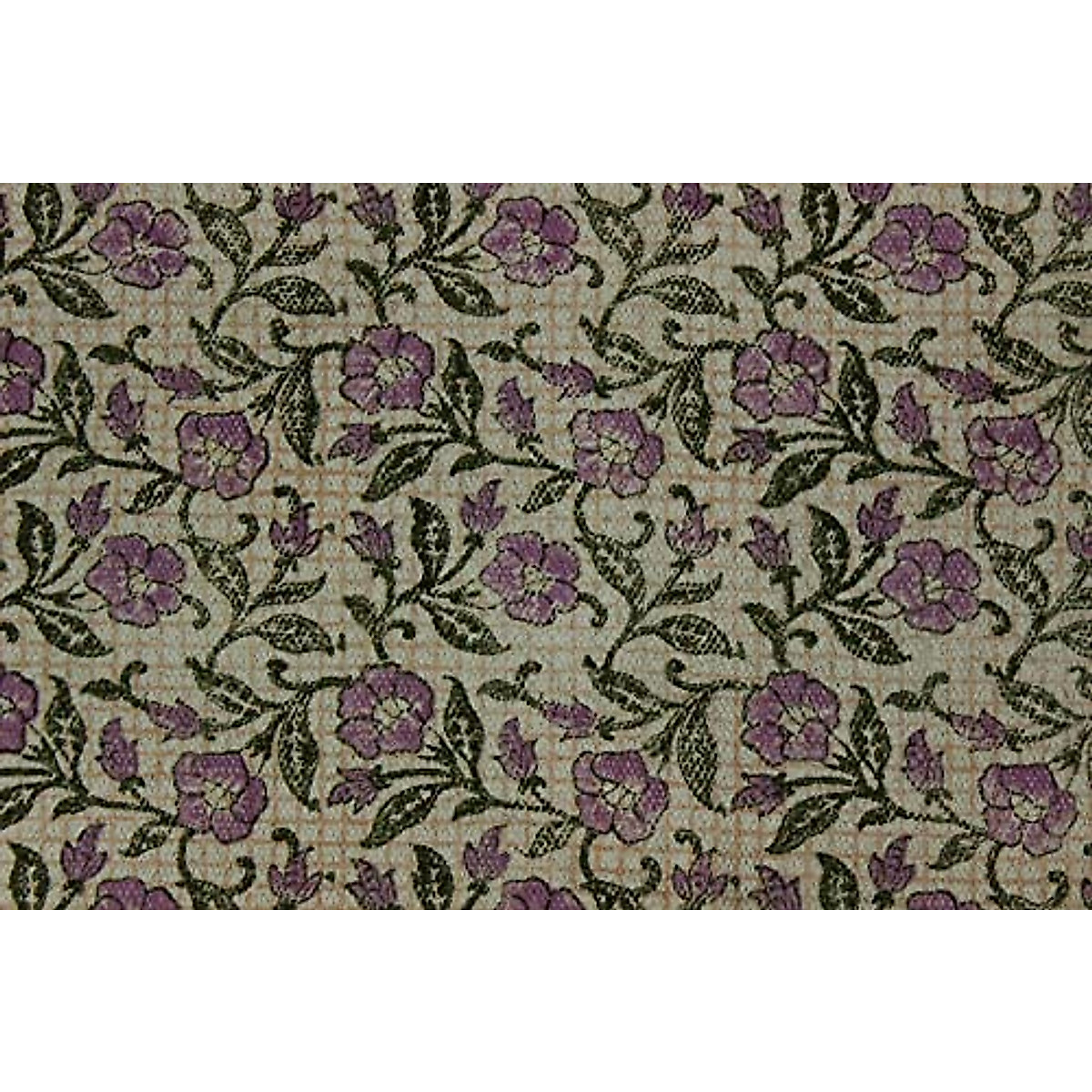 Casavani Hand Block Printed Cotton Dhurrie Floral Green & Pink Tassel Rug Easy Care Washable Rugs for Doormat Entryway Living Room Bedroom Hallway Balcony 9x9 Feet Square