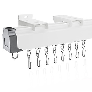 Jos & Haz Ceiling Curtain Track Set - 3ft-6.6ft / 2 Meter - Ceiling Track for Curtains-Room Divider - Curtain Track Ceiling Mount For Living Room Bedroom Drop Ceiling Shower-Ceiling Track System