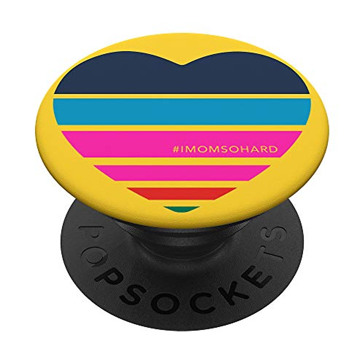 IMOMSOHARD Rainbow Heart (Yellow) PopSockets Stand for Smartphones and Tablets