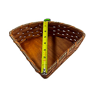 Amish Corner Storage Handmade Solid Oak Woven Wicker Basket (Medium)