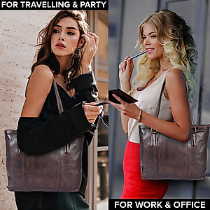 Leather Handbags For Women - Ladies Shoulder Bag Purse - Women's Leather Tote Bag - For Work, Travel - Gifts For Her (Brown)