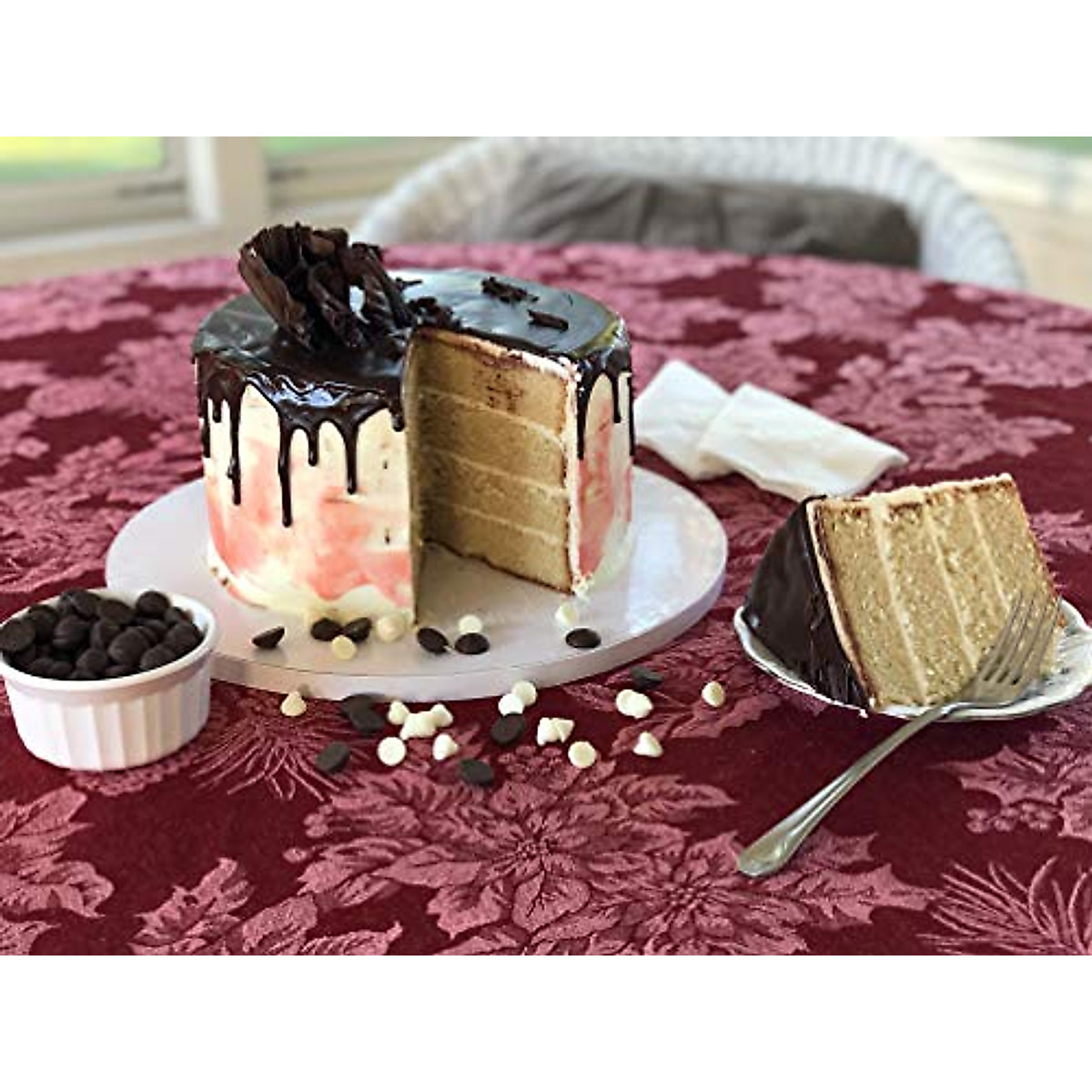 12 Inch Cake Board Drums Round, 6-Pack, White, Sturdy 1/2" Thick for Heavy Or Multi-Tiered Cakes