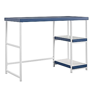 REALROOMS Kimberly Desk with Reversible Shelves, Navy